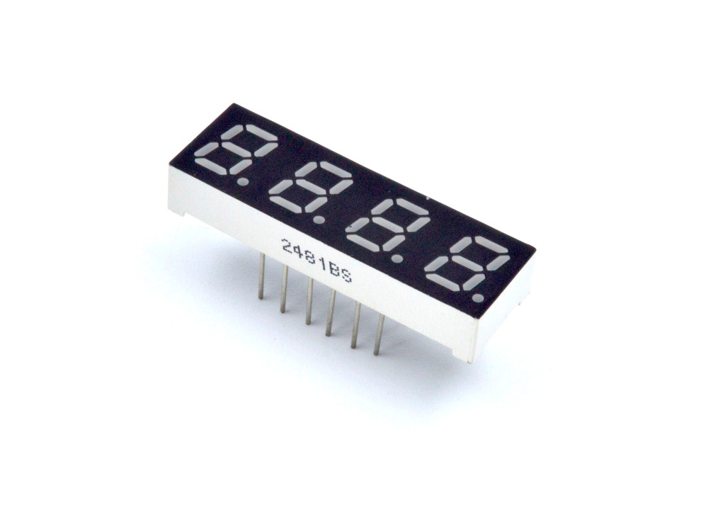 Display 7 segmentos 4 dígitos rojo 32x10mm (0.28'') ánodo común | Digital CoDesign